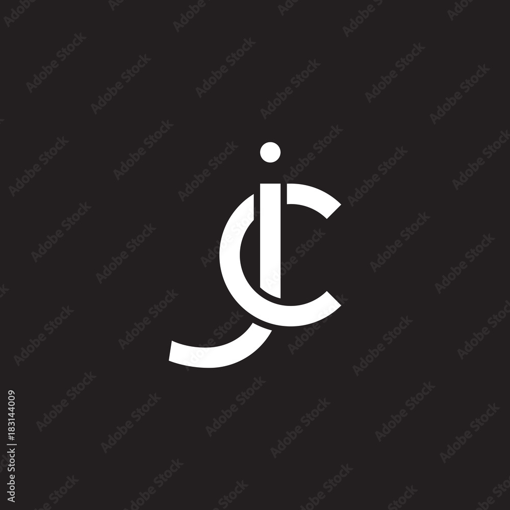 Stock-Vektorgrafik „Initial lowercase letter jc, cj, overlapping circle ...