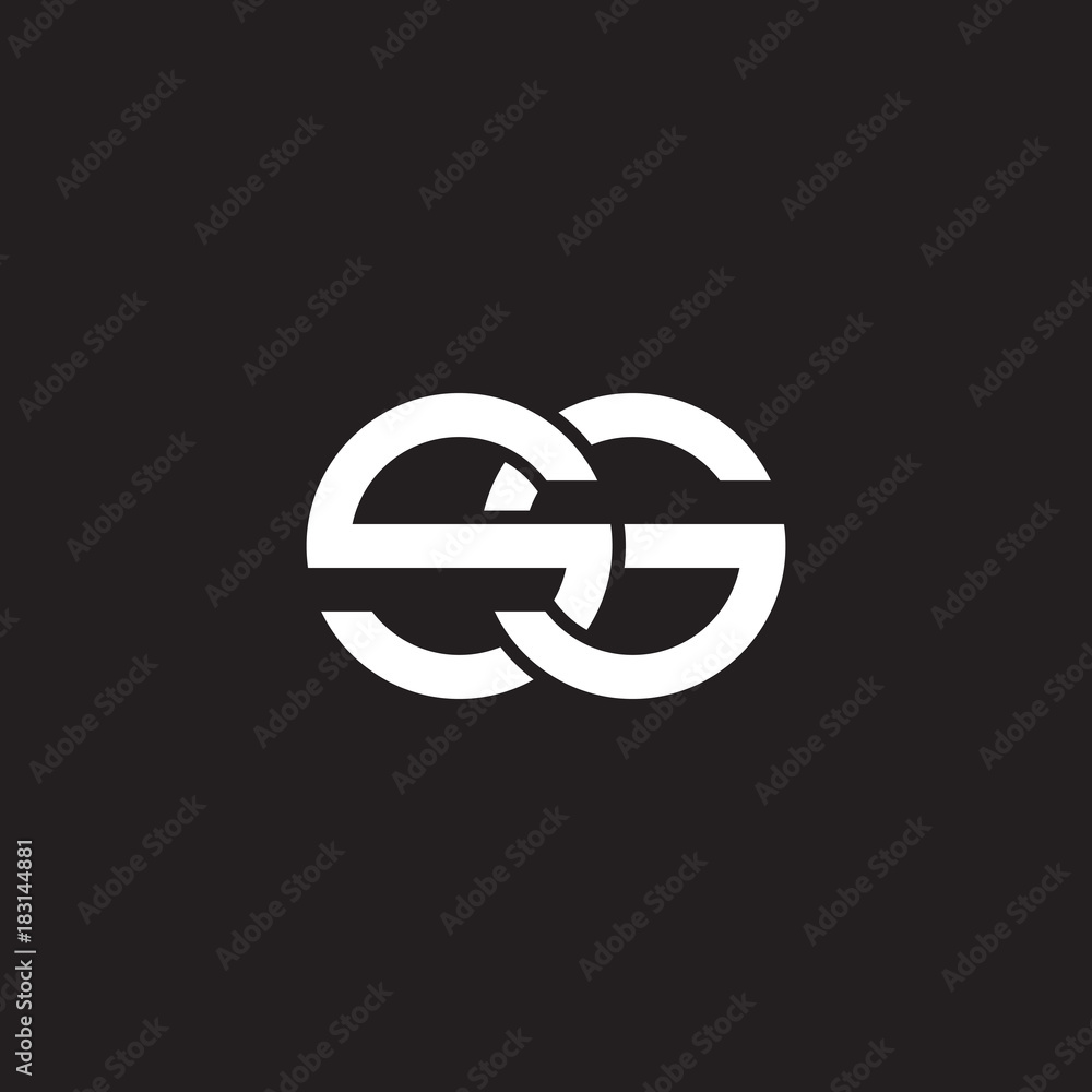 Initial lowercase letter ss, overlapping circle interlock logo, white ...