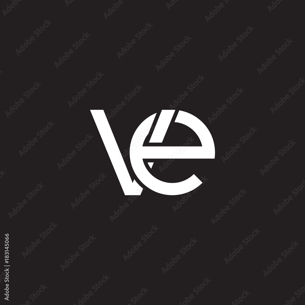 Initial lowercase letter ve, overlapping circle interlock logo, white ...