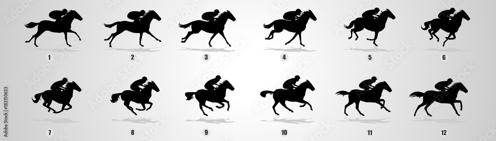 Стоковий вектор Horse Run cycle, Animation, Sprites, Sprites sheets ...