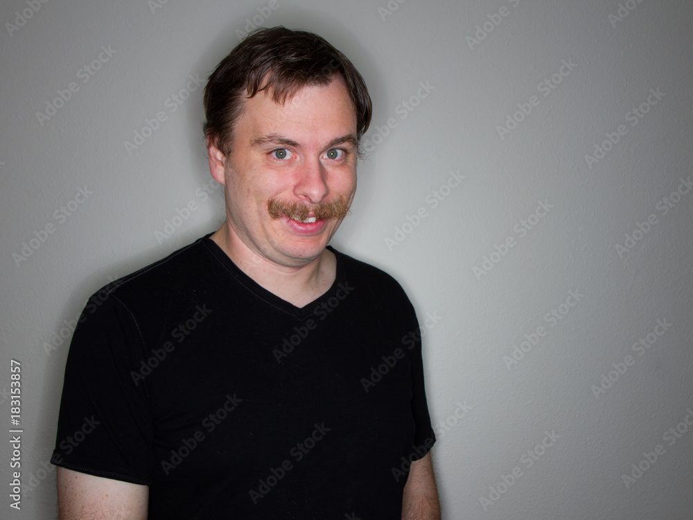 creepy guy with a mustache Stock Photo | Adobe Stock