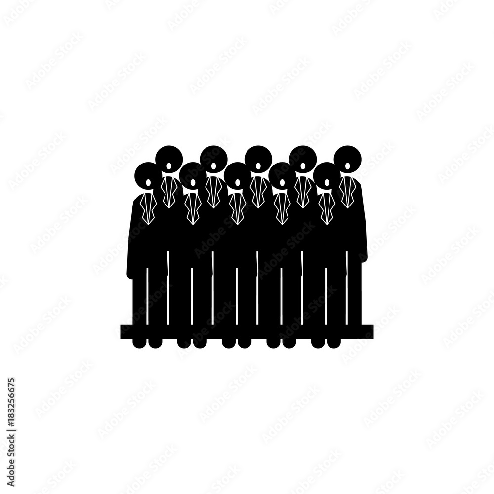 Choir singing icon. Silhouette of a musician icon. Premium quality ...