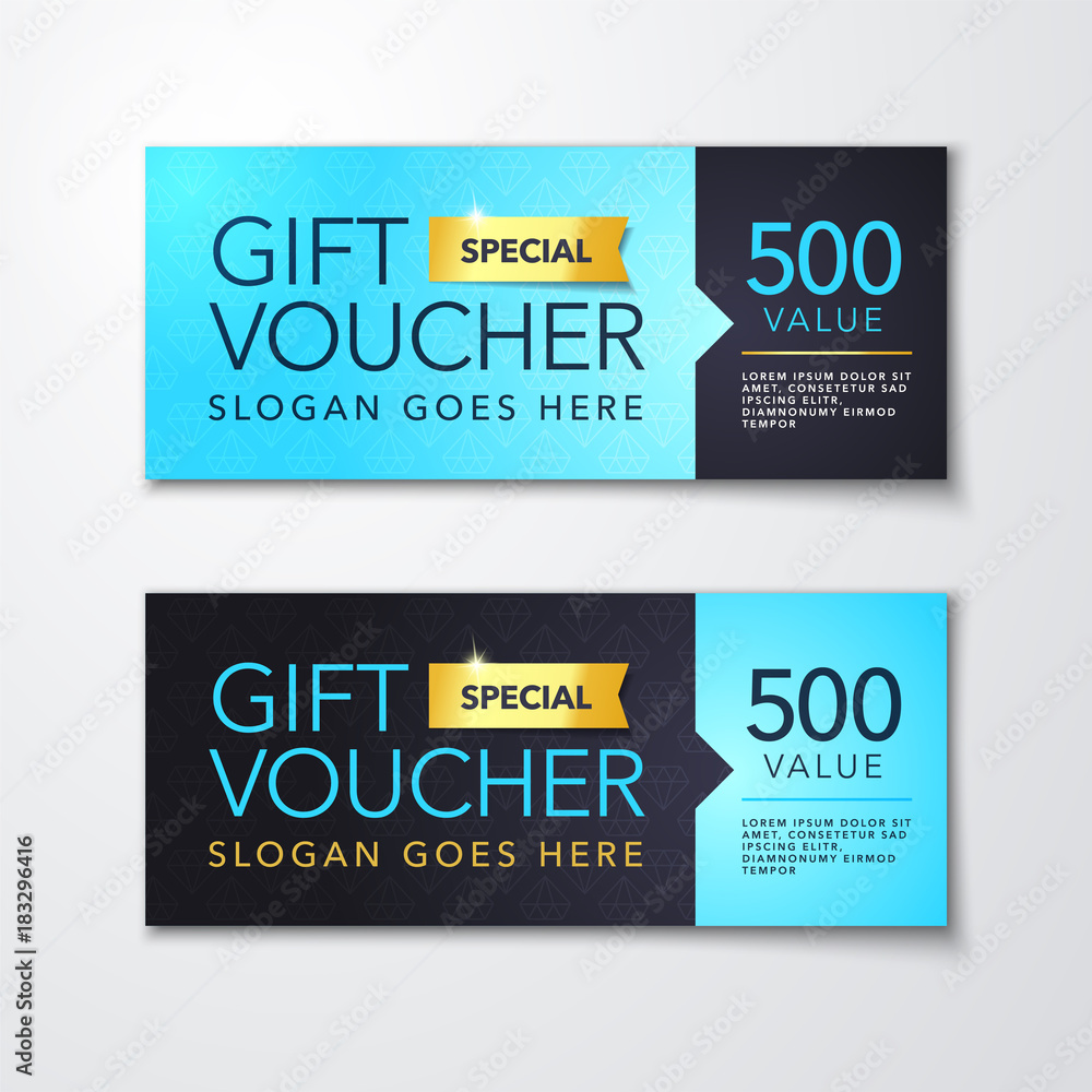 Vector illustration, gift voucher template with clean and modern ...