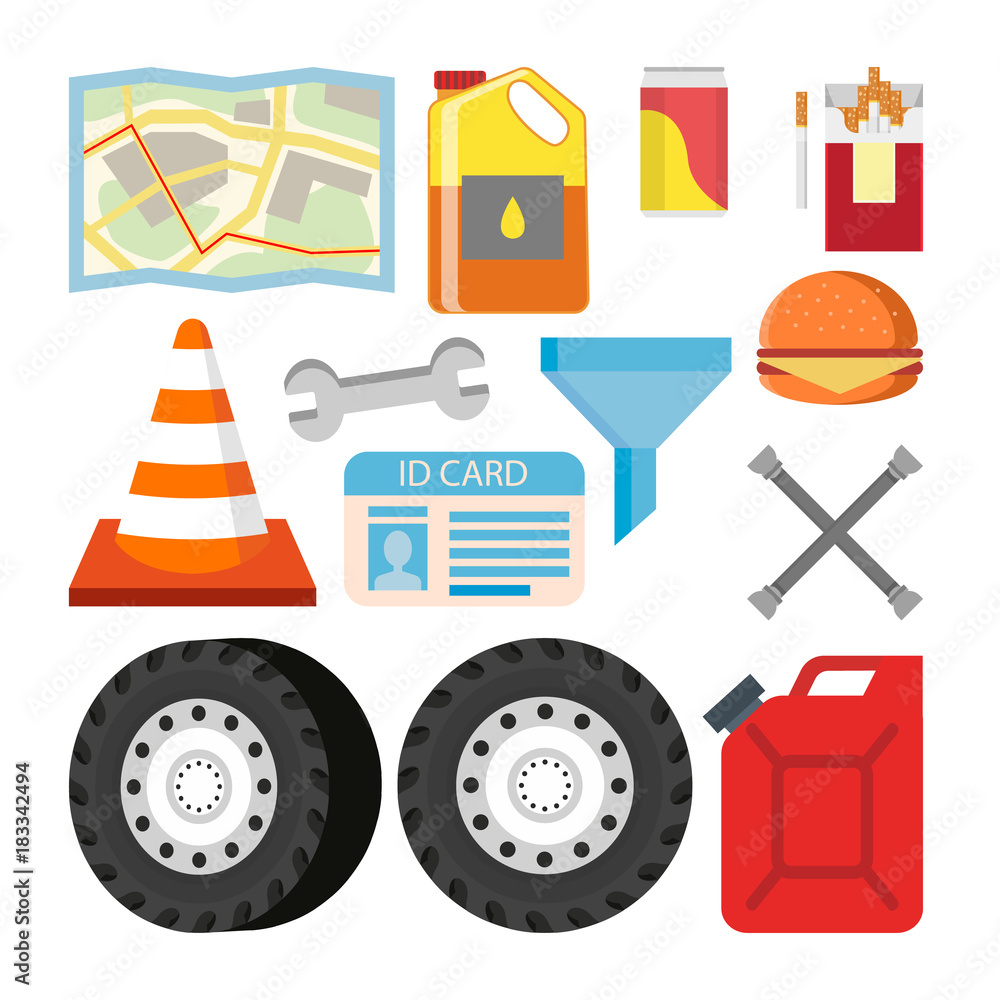 Praca wektorowa bez tantiem: Driver Items Set Vector. Automobile ... Praca wektorowa bez tantiem: Driver Items Set Vector. Automobile ...