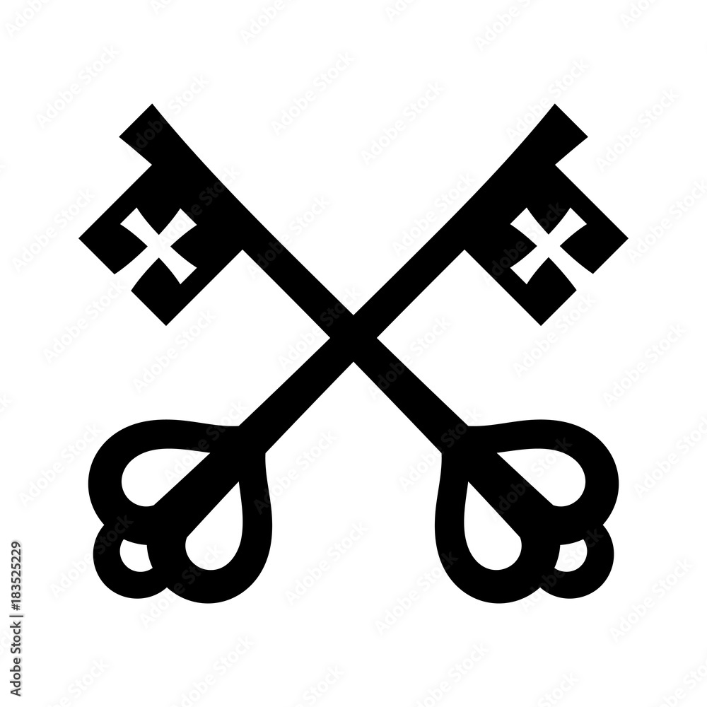 Vetor The keys of St. Peter (Keys to The Kingdom of Heaven), papal keys ...