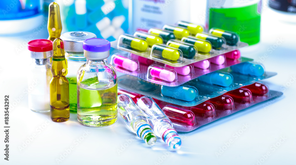 Drug prescription for treatment medication. Pharmaceutical medicament ...