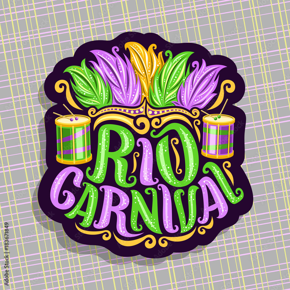Vector de Stock Vector logo for Rio Carnival, poster with brazilian ...
