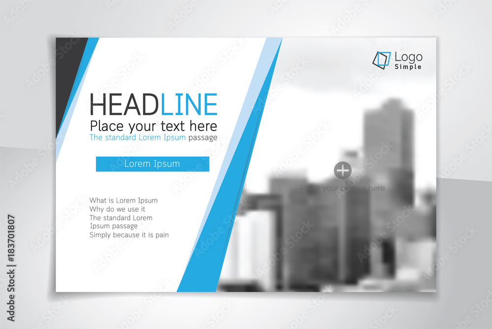 Horizontal vector background template for page covers, flyers, leaflets ...