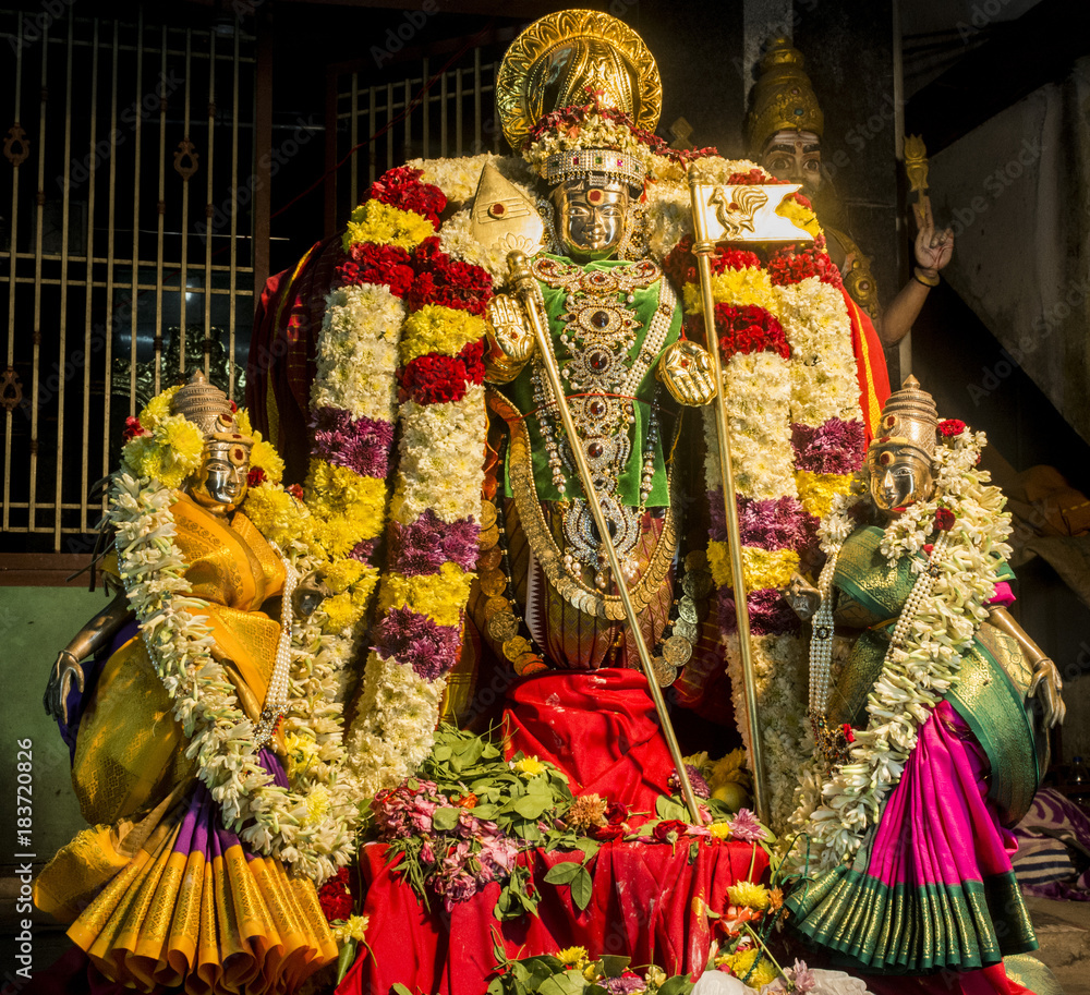 Lord Murugan with Valli & Deivayanai Stock Photo | Adobe Stock