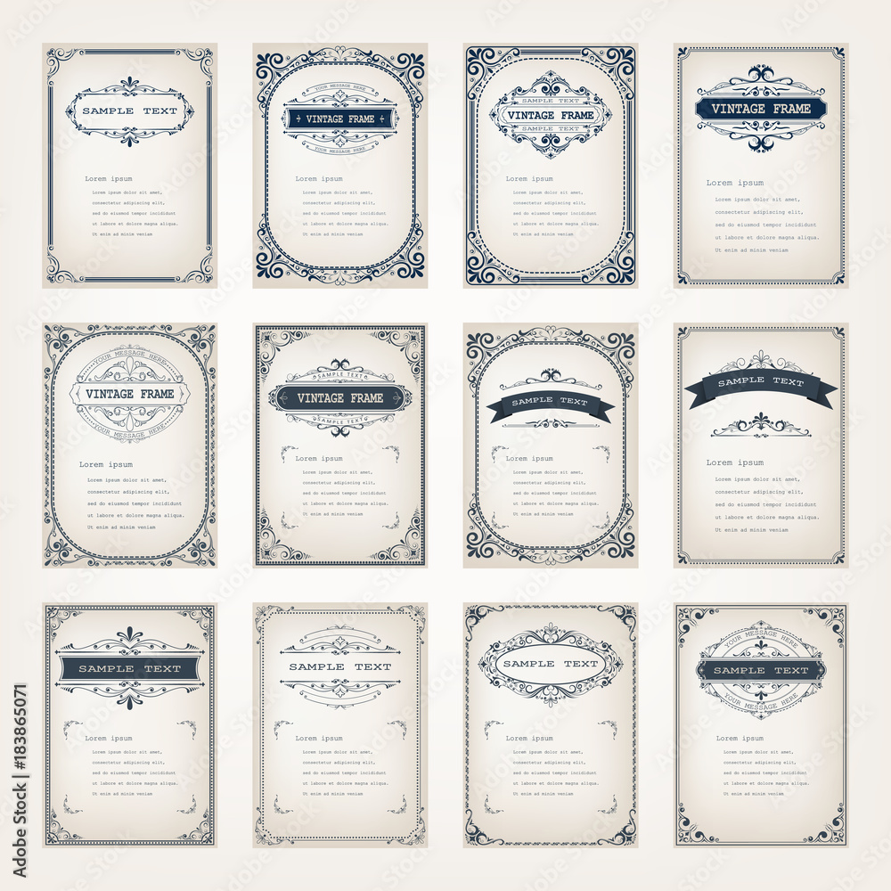 vintage frames Stock Vector | Adobe Stock