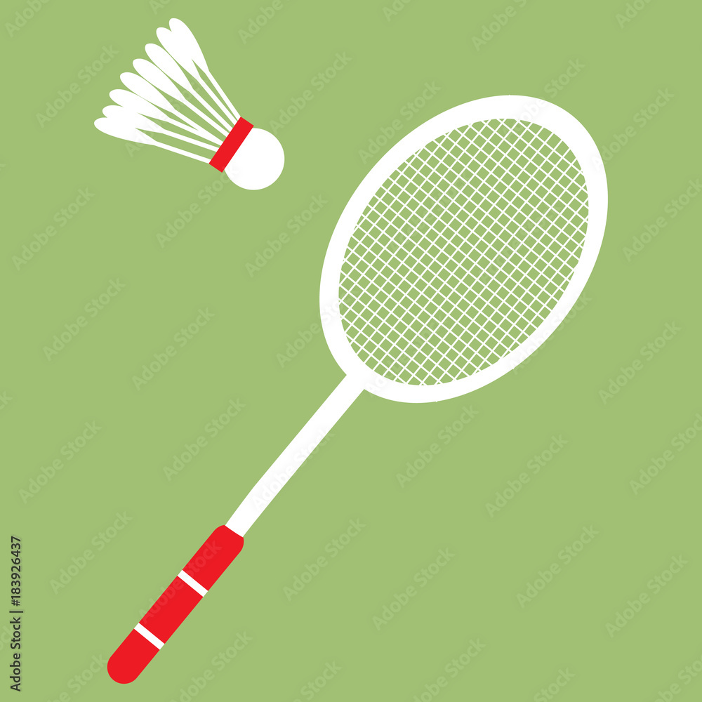 Vector set of badminton racket and shuttle Stock Vector | Adobe Stock