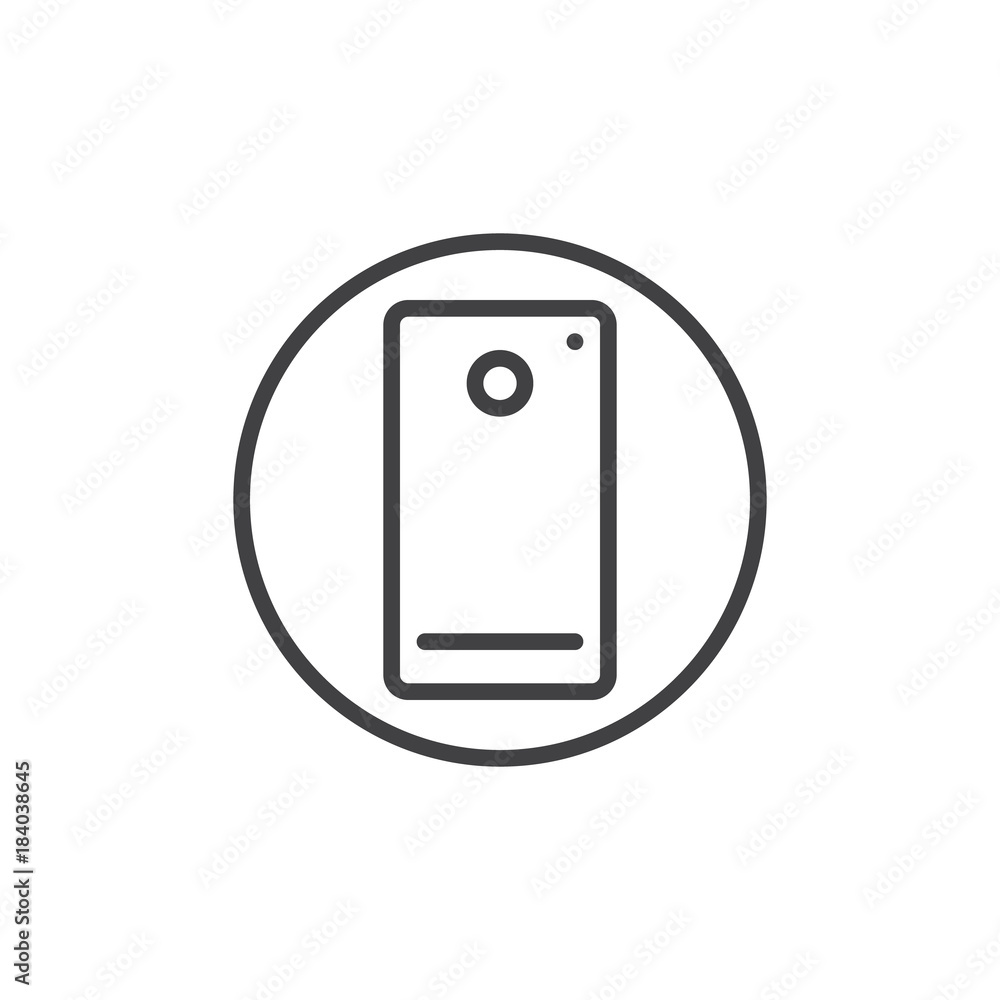 Phone camera line icon, outline vector sign, linear style pictogram ...