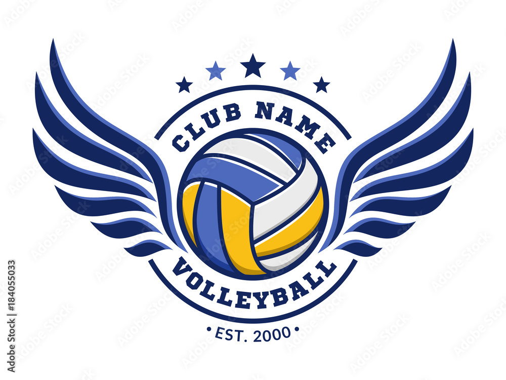 Volleyball club logo, emblem, icons, designs templates with volleyball ...
