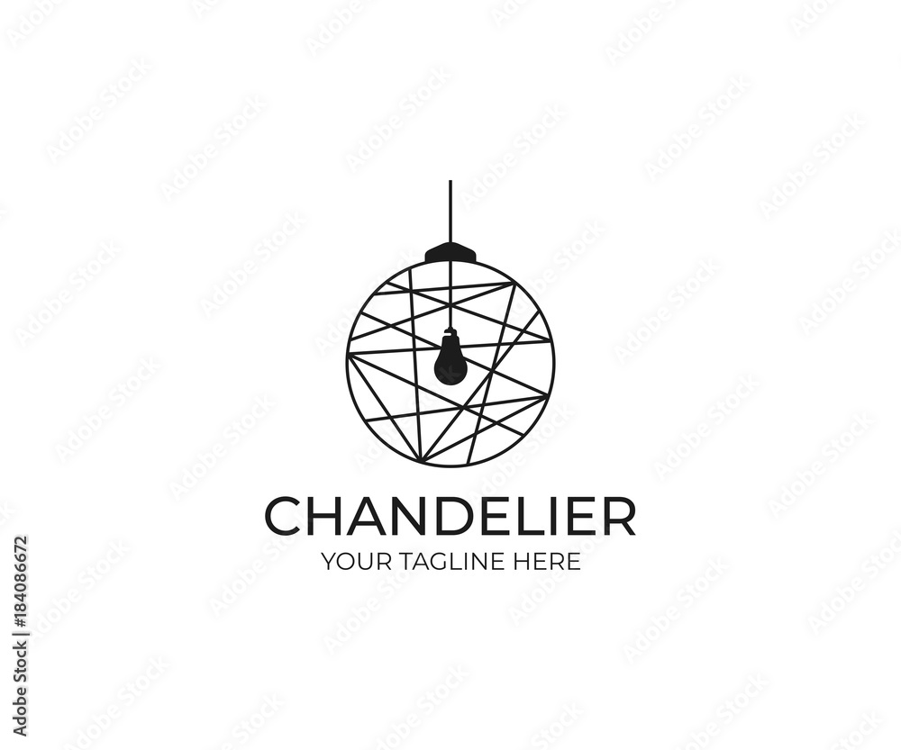 Chandelier Logo Template. Luminaire Vector Design. Lustre Illustration ...