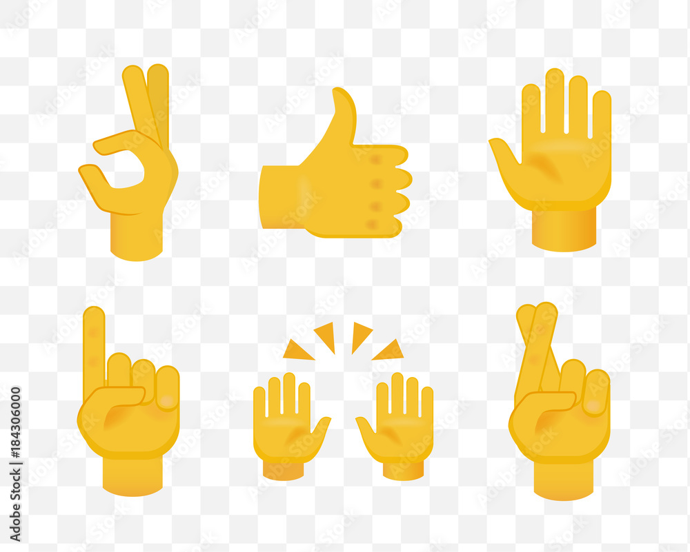 Set of Hands on Transparent Background. Isolated Vector Illustration ...