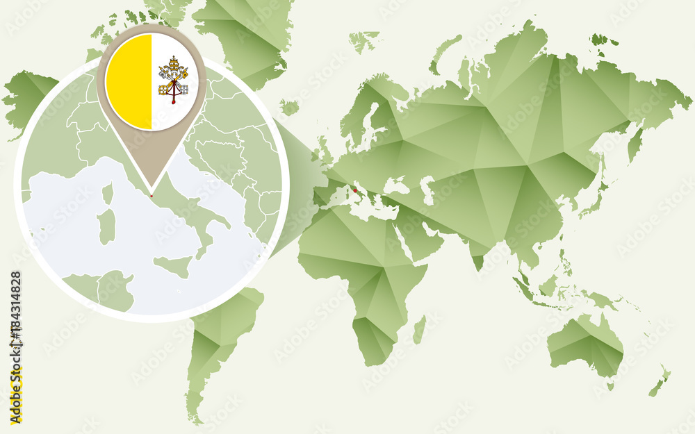 Infographic for Vatican City, detailed map of Vatican with flag. Stock ...