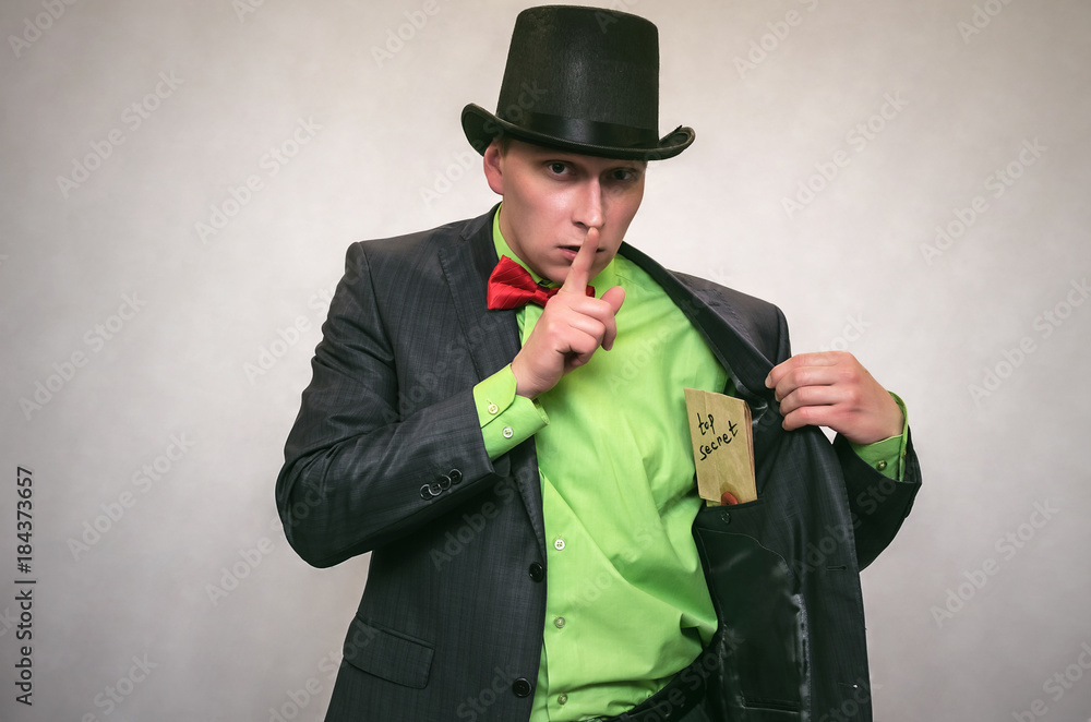 Secret documents letter with compromising evidence in hands of secret ...