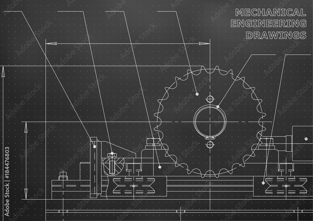 Mechanical engineering drawings. Vector Drawing. Black. Points Stock ...