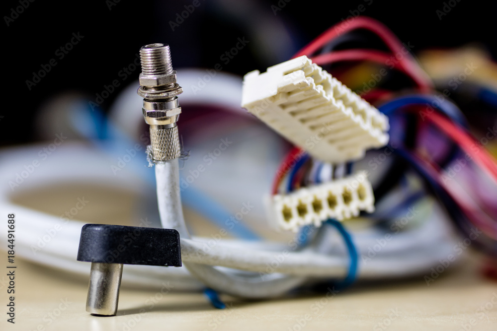 old computer wires. Cables lpt, com1 and com2 for desktop and laptop ...