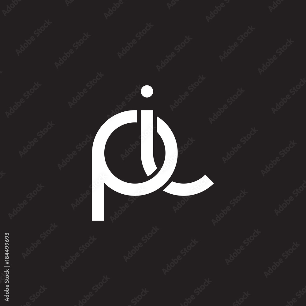 Initial lowercase letter pi, overlapping circle interlock logo, white ...