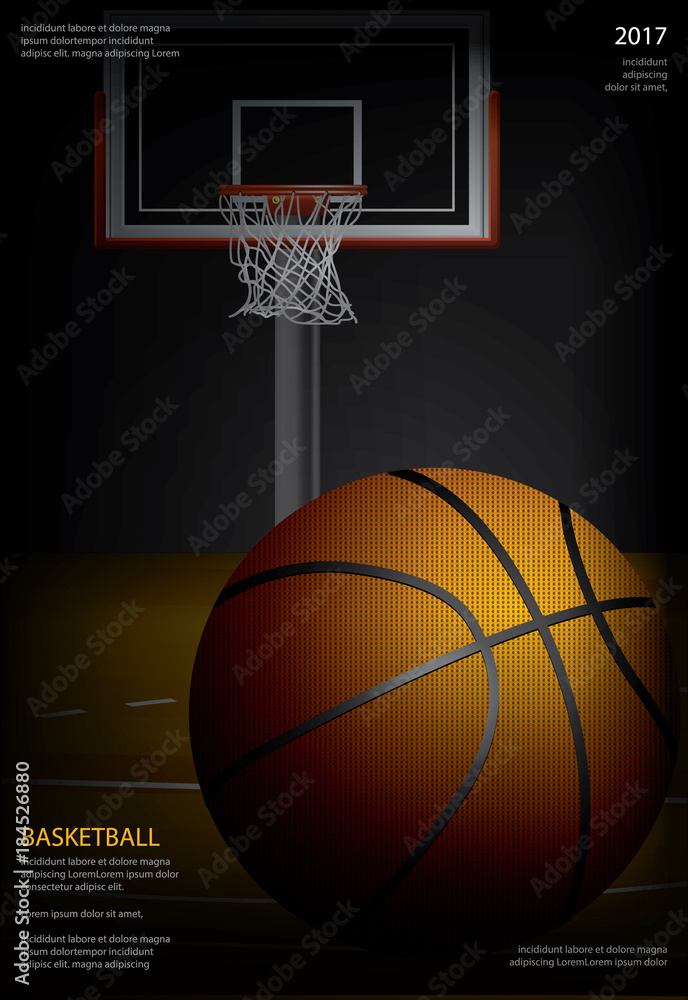 Basketball Poster Advertising Vector Illustration Stock Vector | Adobe ...
