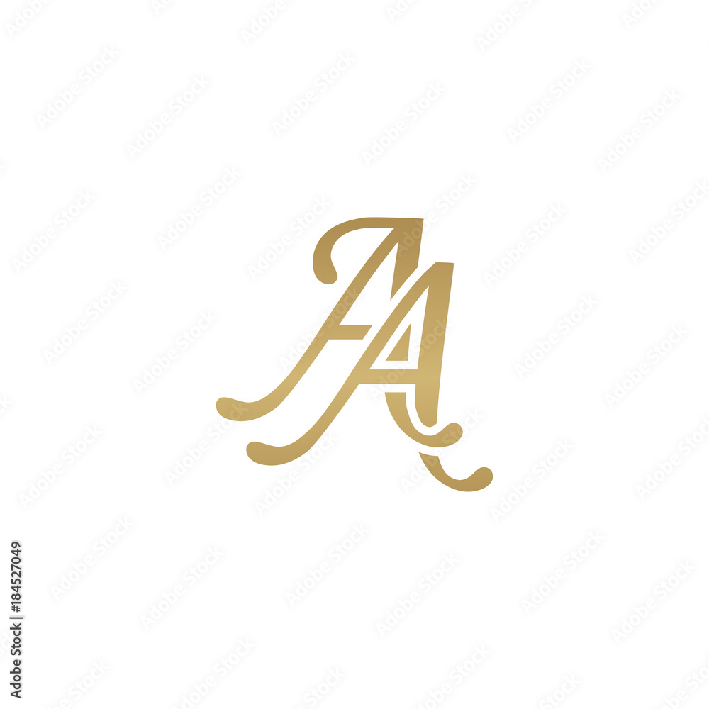 Initial letter AA, overlapping elegant monogram logo, luxury golden ...