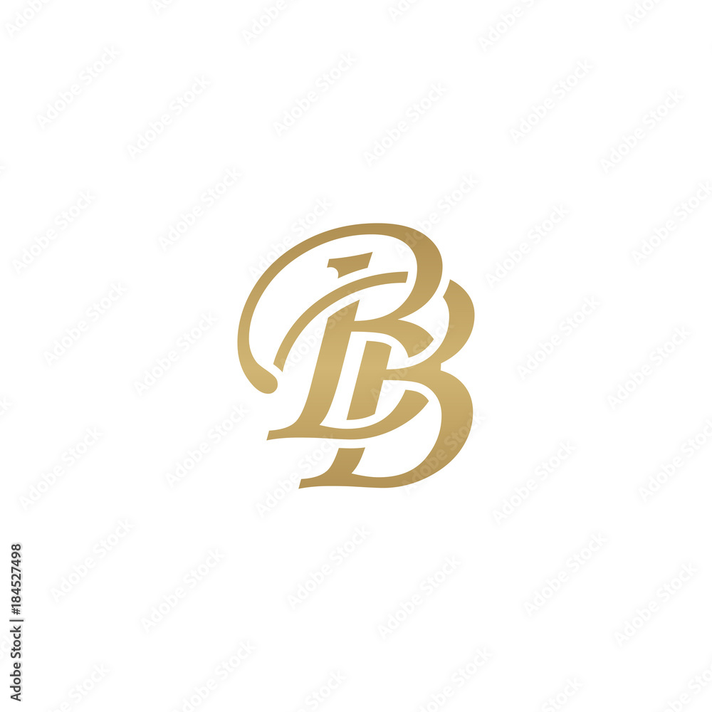 Initial letter BB, overlapping elegant monogram logo, luxury golden ...
