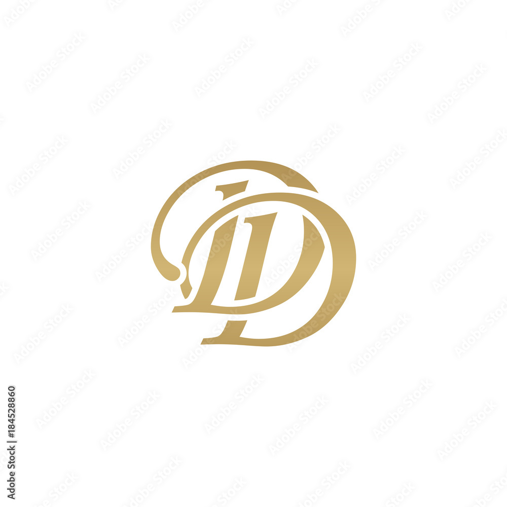Initial letter DD, overlapping elegant monogram logo, luxury golden ...