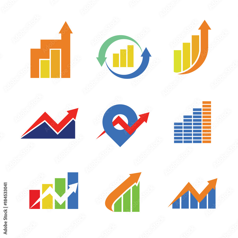 Financial Chart Symbol Sign Package Stock Vector | Adobe Stock