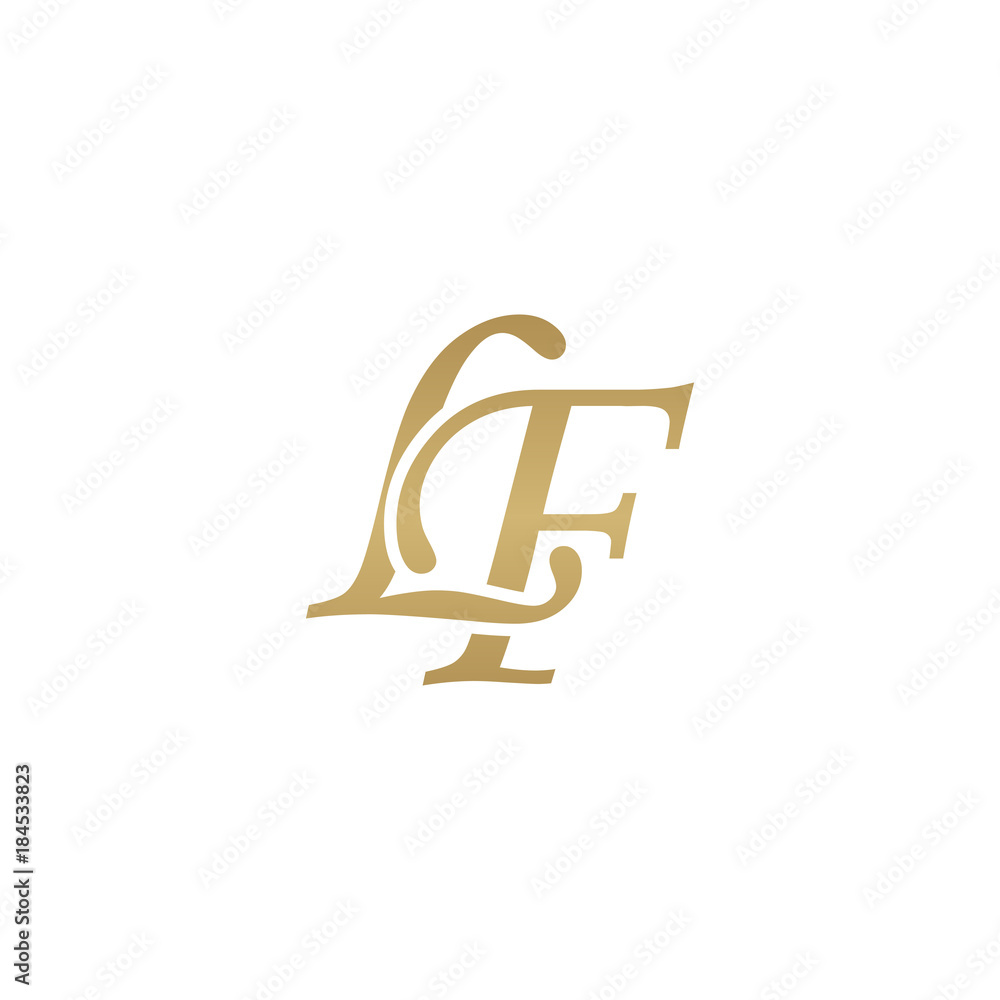 Initial letter LF, overlapping elegant monogram logo, luxury golden ...