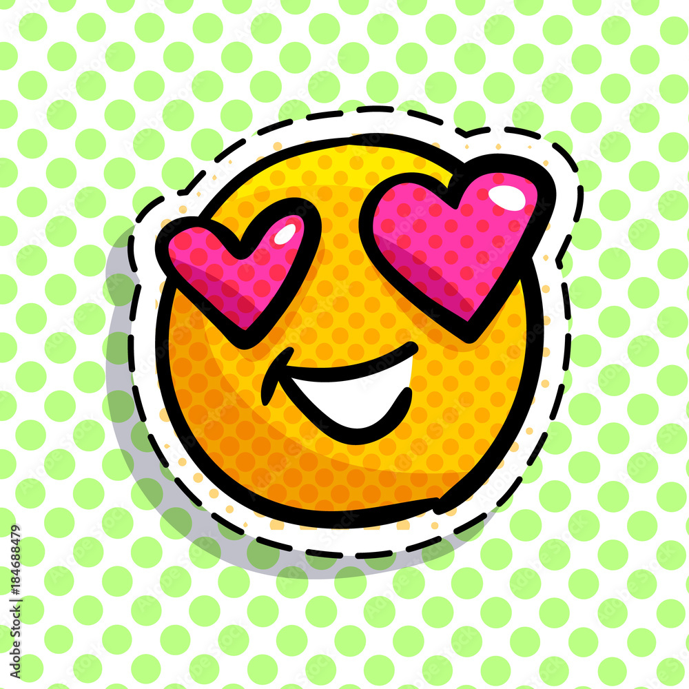 Smile in love emoticon. Stock Vector | Adobe Stock