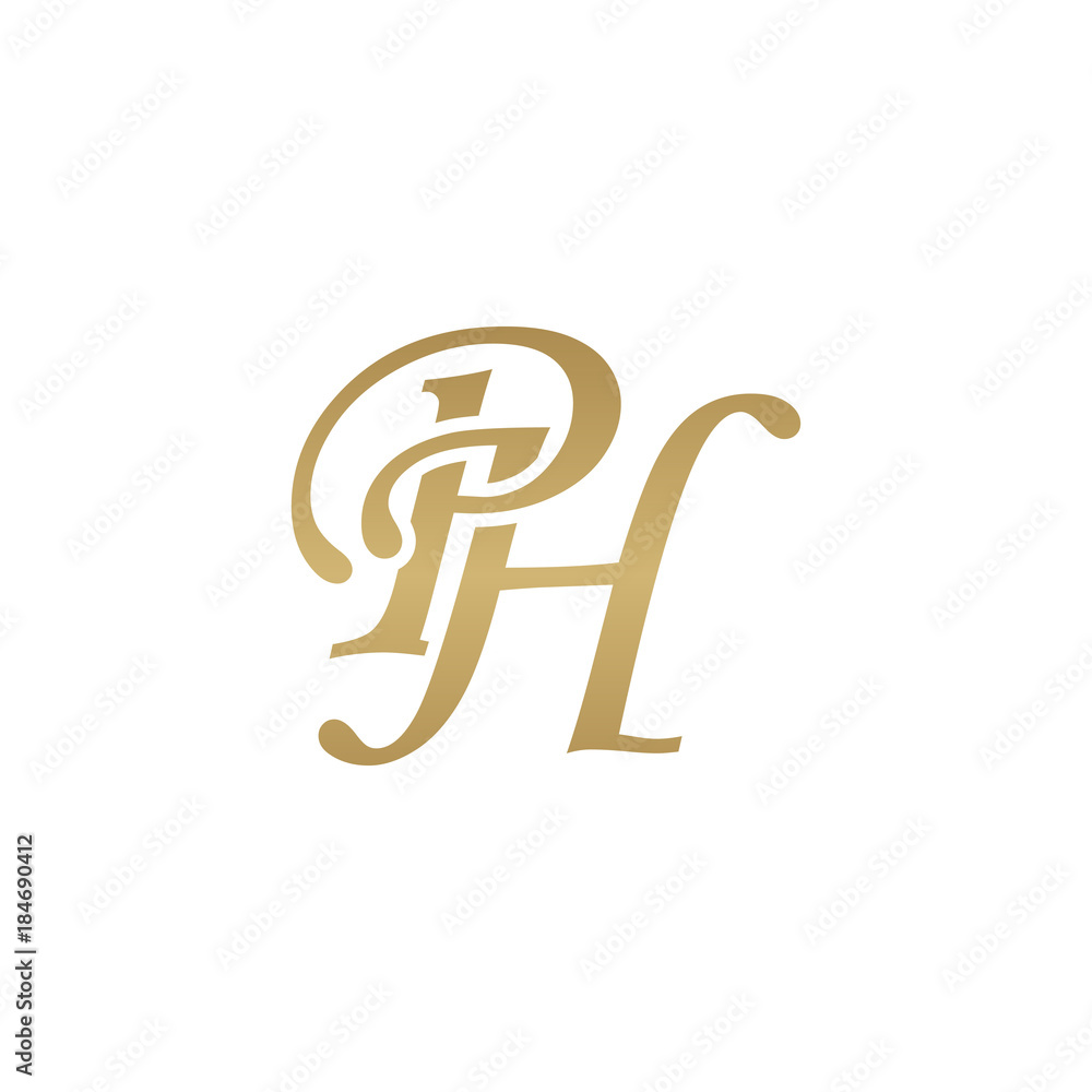 Vector de Stock Initial letter PH, overlapping elegant monogram logo ...