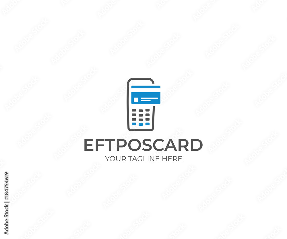 Eftpos Machine and Card Logo Template. Contactless Payment Vector ...