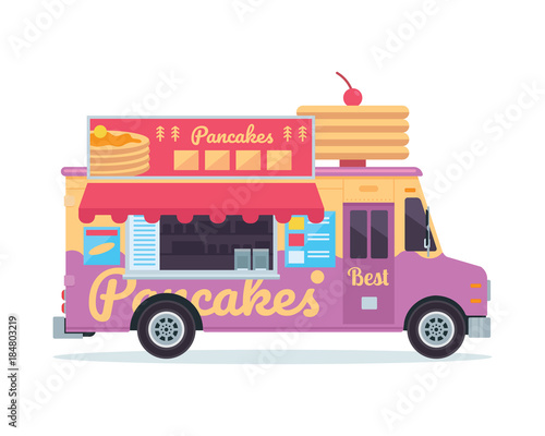 Modern Delicious Commercial Food Truck Vehicle - Pancake Stock Vector ... Modern Delicious Commercial Food Truck Vehicle - Pancake Stock Vector ...