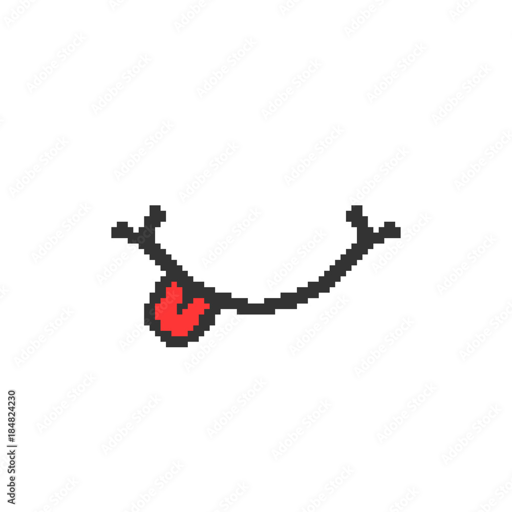 pixel art smile with tongue logo like yummy Stock Vector | Adobe Stock