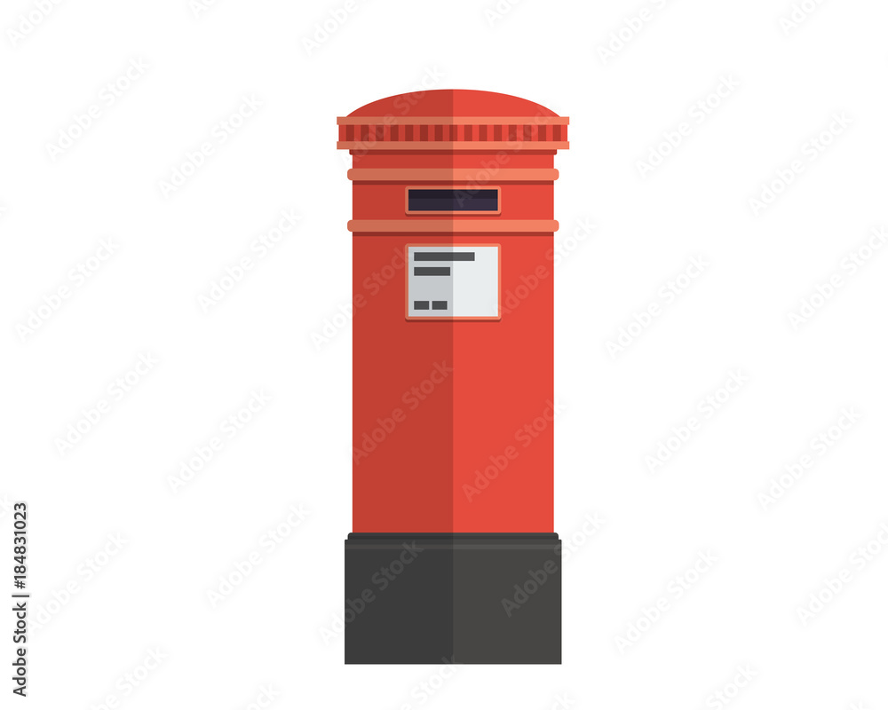 Vintage London Post Box Illustration Stock Vector | Adobe Stock