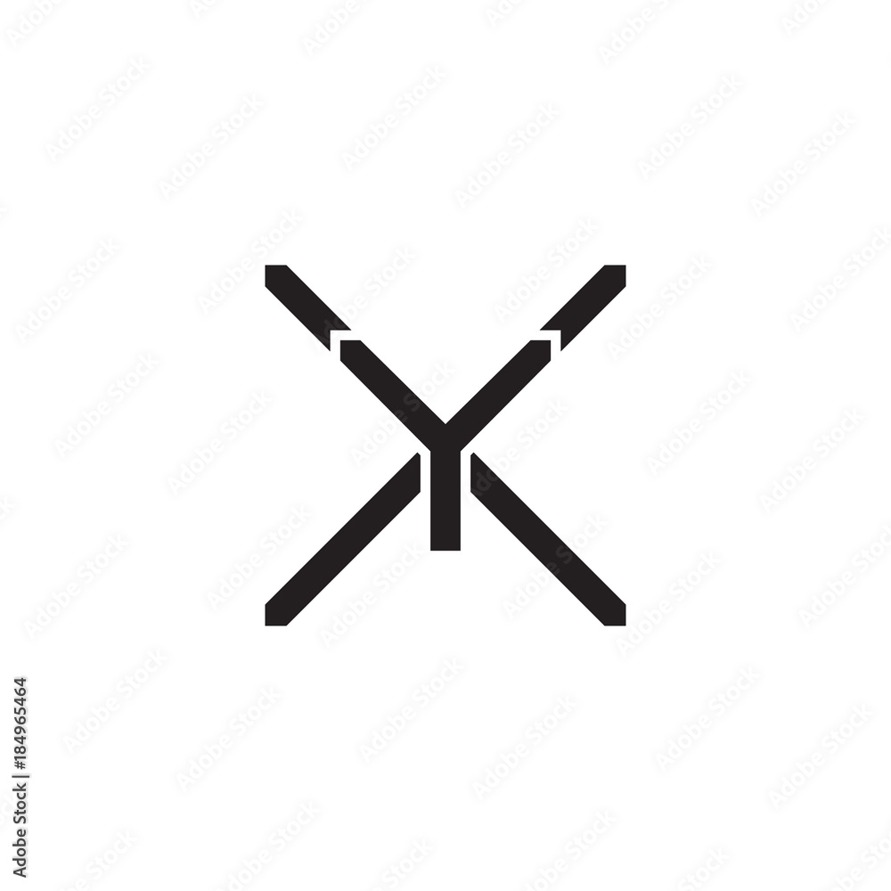 Initial letter X and Y, XY, YX, overlapping Y inside X, line art logo ...