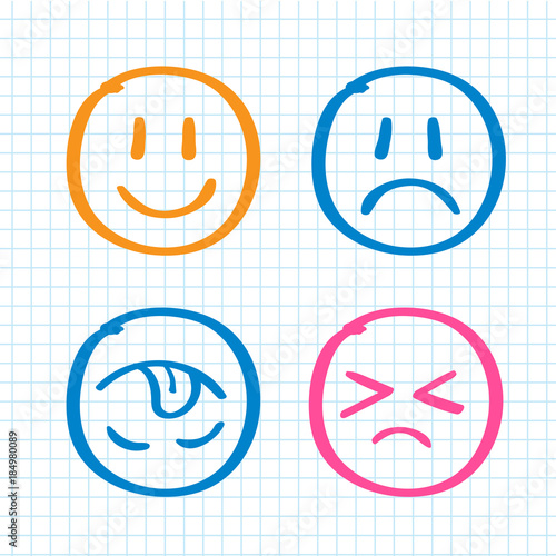Modern outline style emoji icons collection. Premium quality symbols ...