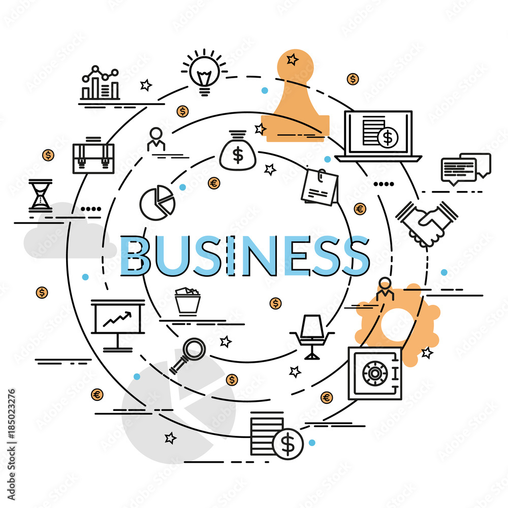 Flat colorful design concept of Business. Infographic idea of making ...