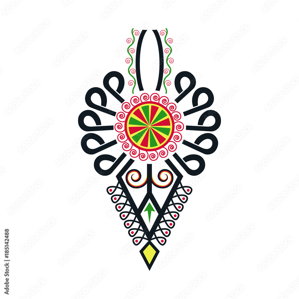Polski folklor - kolorowy wzór, parzenica Stock Vector | Adobe Stock
