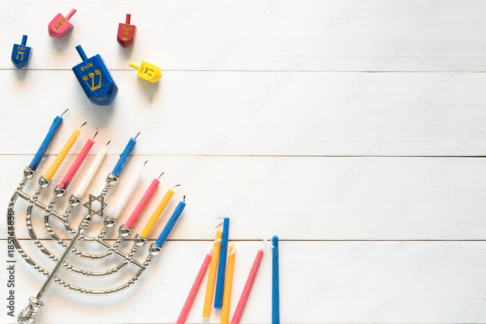 Hanukkah/ Chanukah Jewish holiday background with menorah (Judaism ...