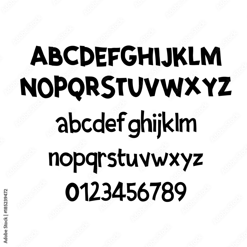 Comic lettering font. Vector alphabet.Hand Lettering script font ...