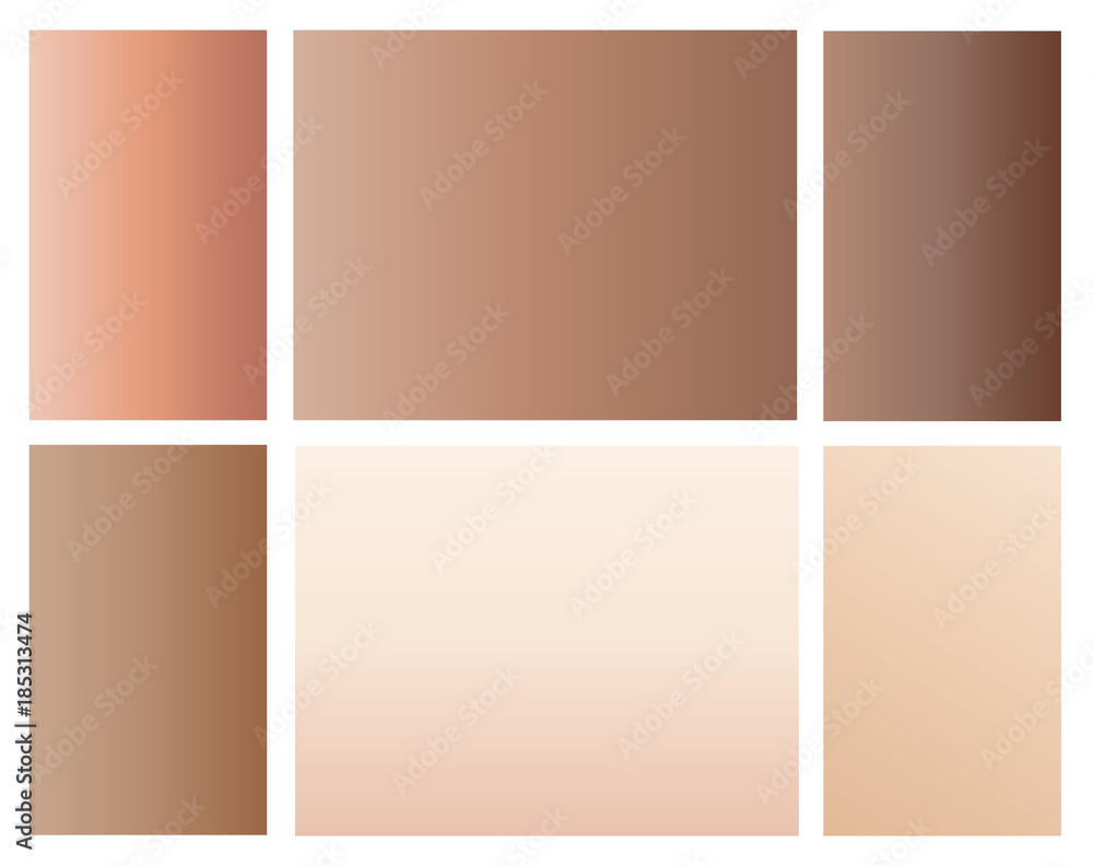 Skin color gradients. Modern screen vector design for mobile app Stock ...