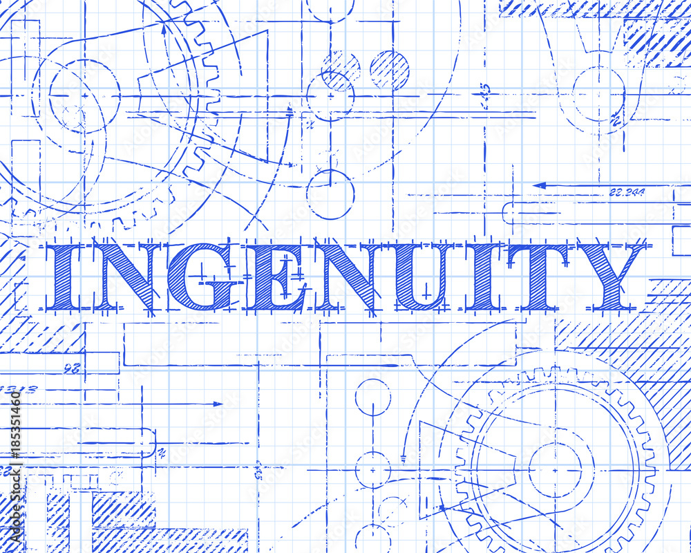 Vector de Stock Ingenuity Graph Paper Tech Drawing | Adobe Stock