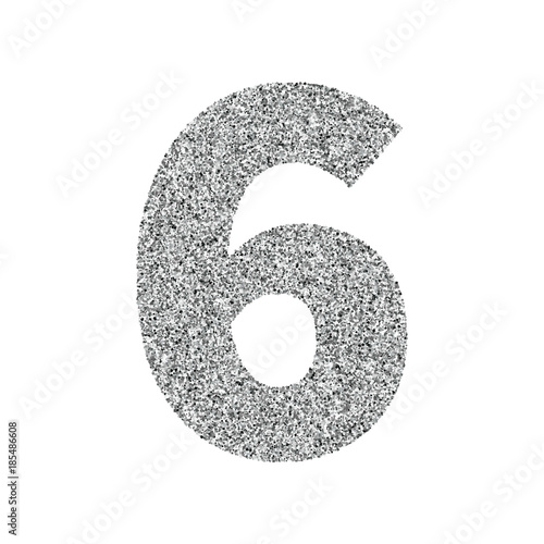 Silver glitter alphabet number 6 Stock Vector | Adobe Stock Silver glitter alphabet number 6 Stock Vector | Adobe Stock