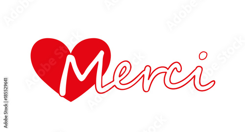 Merci Schriftzug mit Herz - Buy this stock vector and explore similar ...