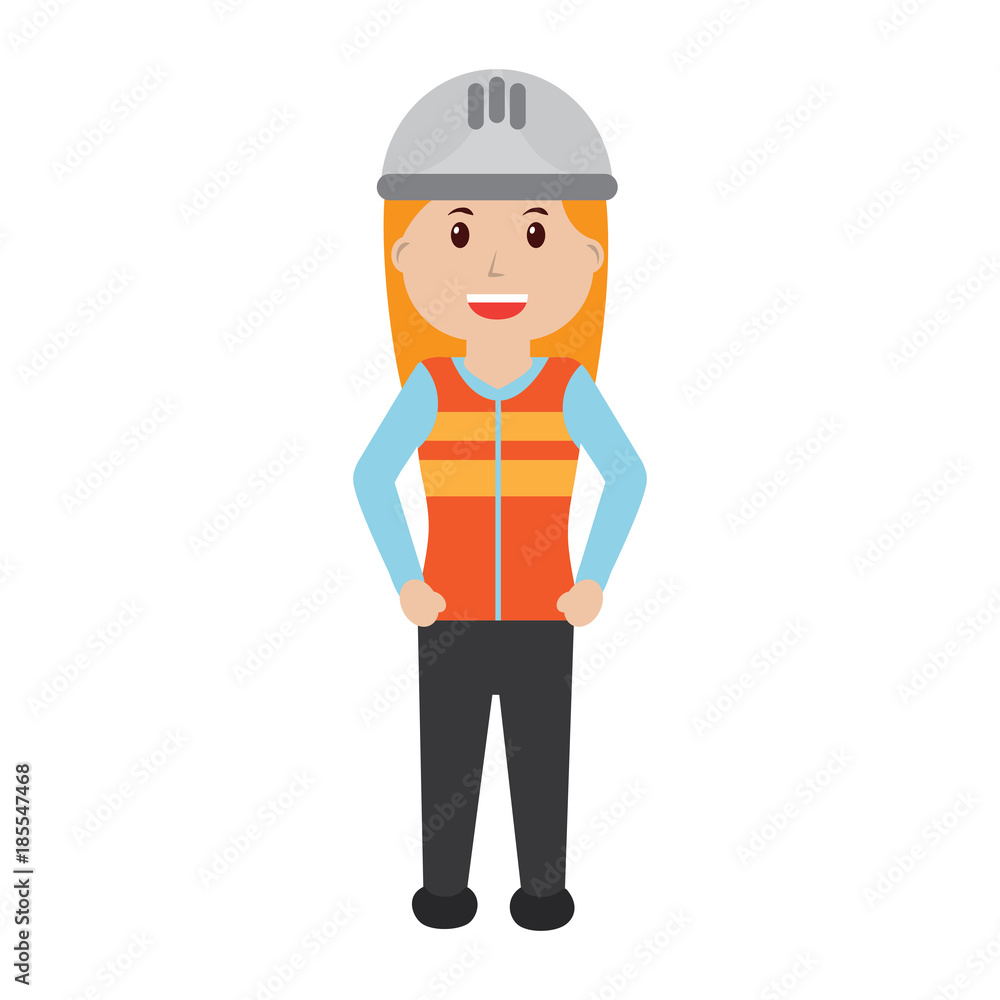 woman engineer or contractor icon image vector illustration design ...