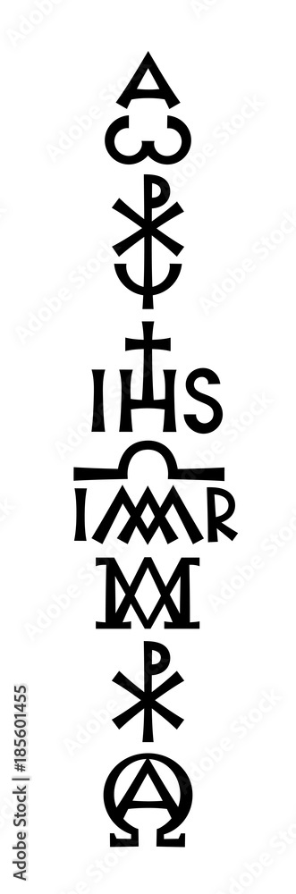 Pillar of Faith (Christograms and monograms of Christianity). The ...