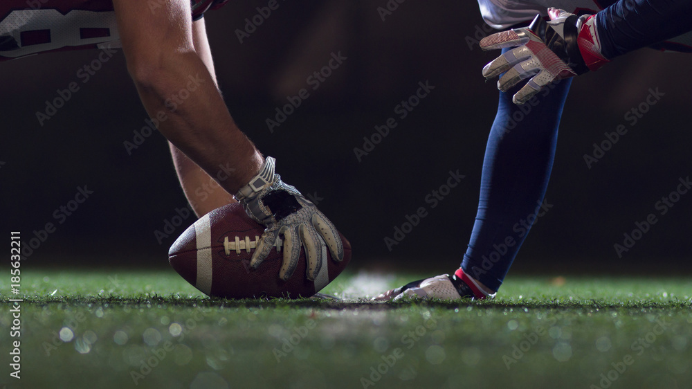 american football players are ready to start Stock Photo | Adobe Stock