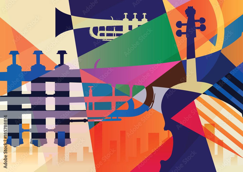 Abstract Jazz poster, music background Stock Illustration | Adobe Stock